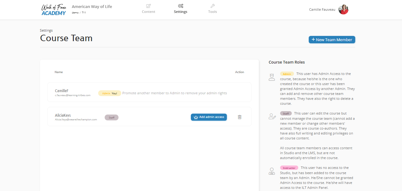 Managing Your Course Team | Triboo Customer Success Center
