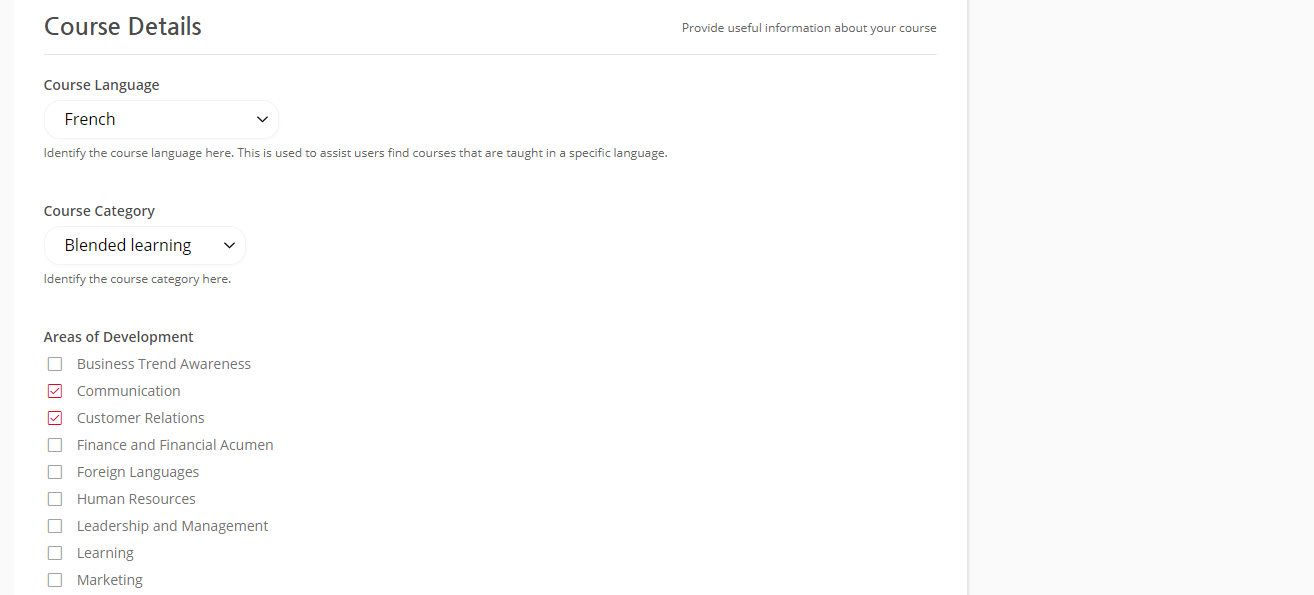 Set course topics | Triboo Customer Success Center